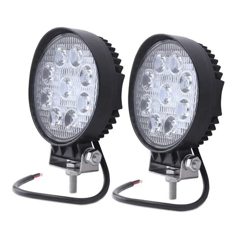 2pcs 4inch 27w Led Work Light 12v Offroad 4x4 Car Trucks Flood Spot