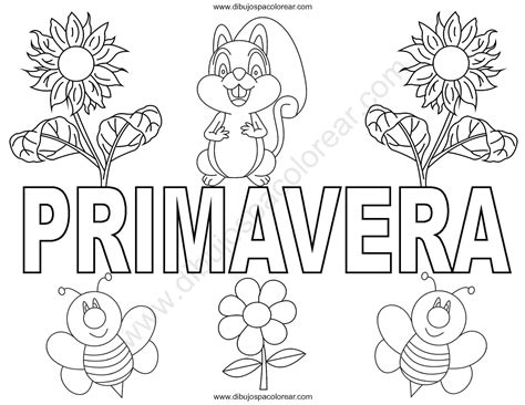 Dibujo Para Colorear De La Primavera De Marzo