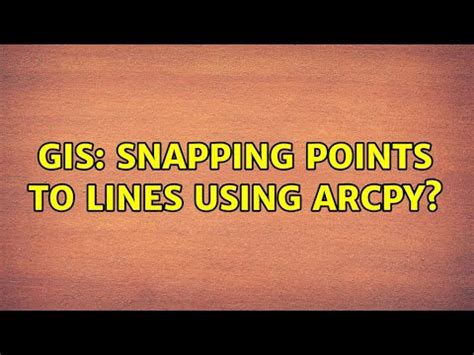 GIS Snapping Points To Lines Using ArcPy YouTube