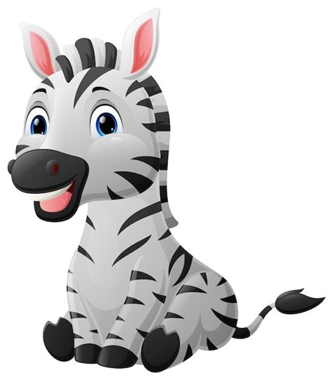 Premium Vector Cute Baby Zebra Cartoon Sitting