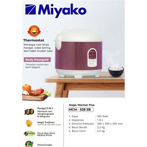 Jual Magic Miyako Rice Cooker 1 8 Liter NANOAL Anti Lengket MCM 528