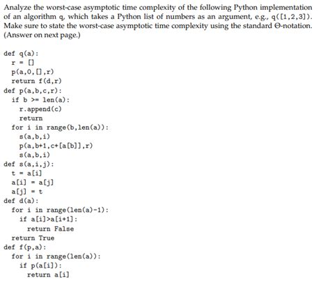 solved analyze the worst case asymptotic time complexity of