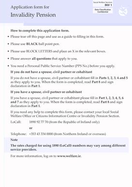 Fillable Online Invalidity Pension Application Form Salthill Medical
