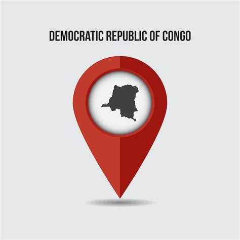 Karte Der Demokratischen Republik Kongo Auf Standortstift 3d Zeiger