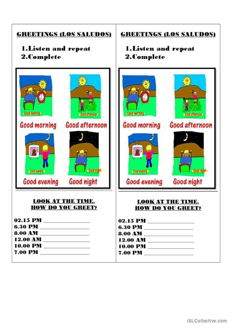 Greetings Français FLE fiches pedagogiques pdf doc