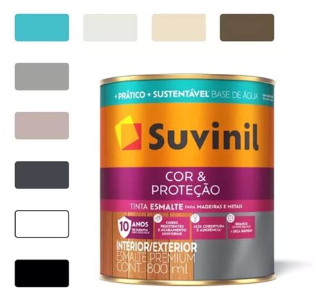 Tinta Esmalte Fosco Metais E Madeira Base Água Suvinil 800ml