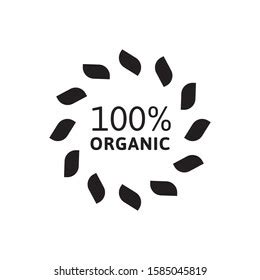100 Natural Organic Logo Template Vector Stock Vector Royalty Free