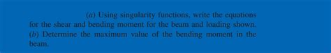 solved a using singularity functions write the equations