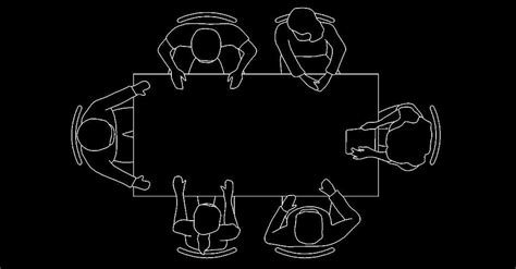 Comedor Rectangular Bloque AutoCAD Dwg Con 6 Sillas DWGAutoCAD