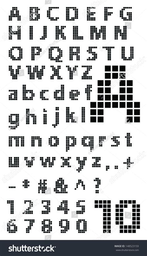 Pixel Font Bit Pixel Alphabet Letters