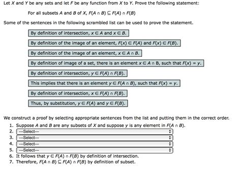 let x and y be any sets and let f be any function fro… solvedlib