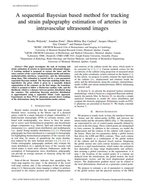 pdf a sequential bayesian based method for tracking and strain palpography estimation of