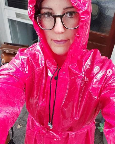 Pink Raincoat Rainwear Fashion Pink Plastic Rain Wear Red Leather