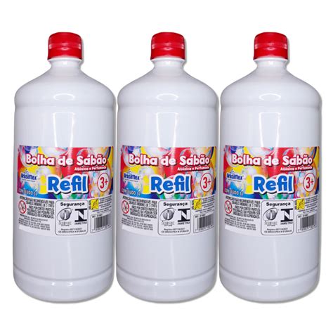 Kit Refil Para Bolha de Sabão Líquido Bubble Atóxica Perfumada 1 A 4