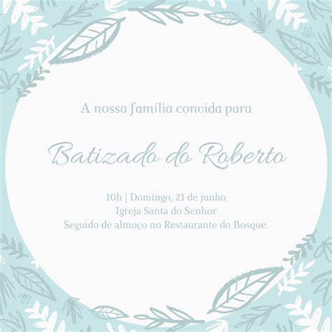 Criar Convite Batizado Gr Tis Canva