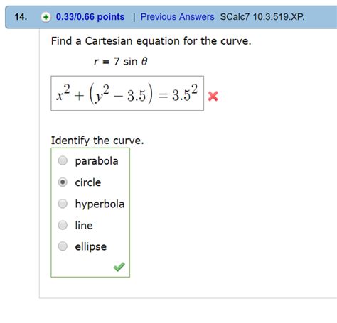get answer find a cartesian equation for the curve r 7 sin theta identify transtutors