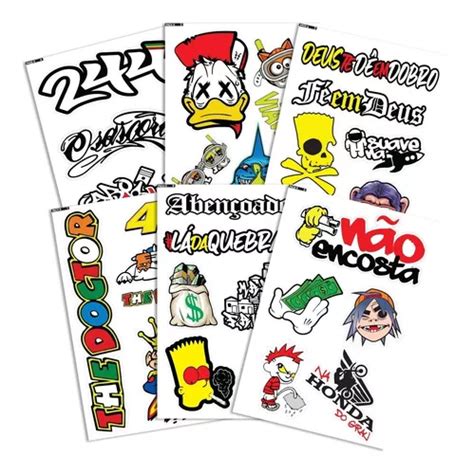 6 Cartelas De Adesivos Carro 244 Moto Gp Tuning 59d Bike R06