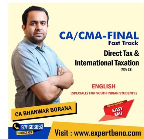 Ca Cma Final Direct Tax International Taxation Fastrack Batch For