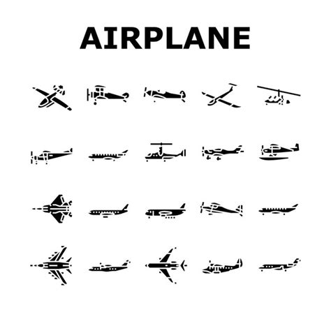 Premium Vector Airplane Aircraft Plane Travel Icons Set Vector