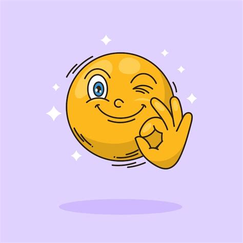 In Ordnung Emoji Illustration Kostenlose Vektor