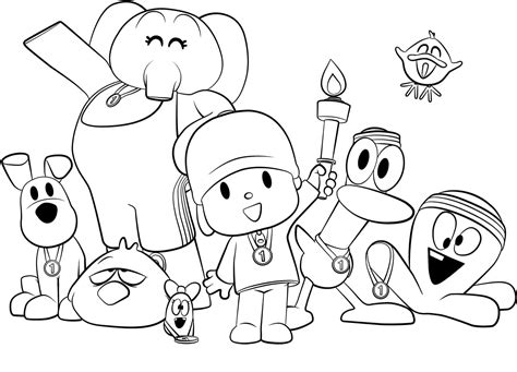 Dibujo De Pocoyo Para Colorear Sus Personajes Imprime El Dibujo Y