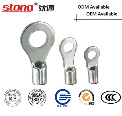 Stong Circular Naked Terminals Non Insulated Ring Copper Terminals