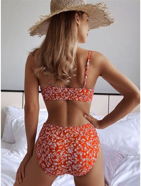 Buy Shein Ditsy Floral Bikini Swimsuit Online Topofstyle