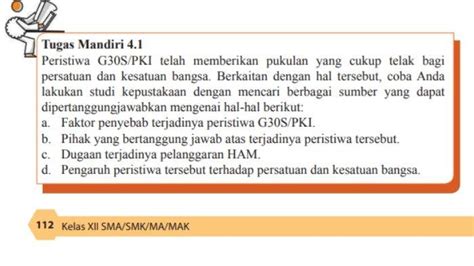 Kunci Jawaban PKN Kelas 12 Halaman 112 Tugas Mandiri 4 1 Peristiwa