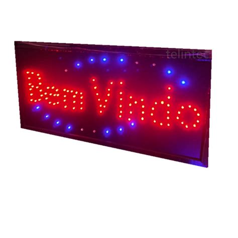 Letreiro Led Painel Placa Luminosa Bem Vindo 110v No Shoptime