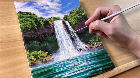 How To Paint Waterfalls Acrylic Painting Correa Art YouTube