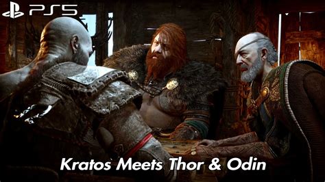 God of War Ragnarök PS5 Kratos meets Thor Odin HDR 60FPS YouTube