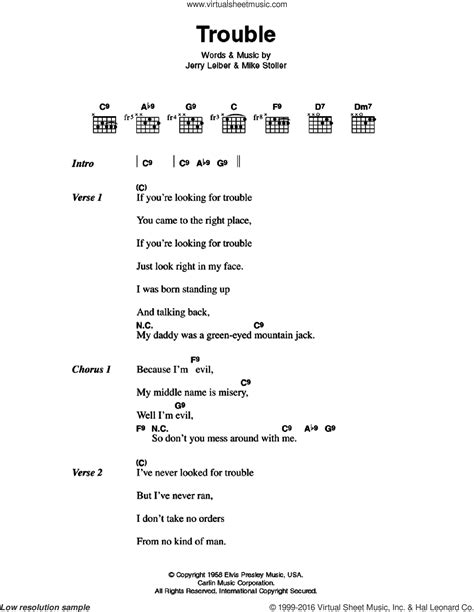 Guitar Chords Elvis Presley Songs
