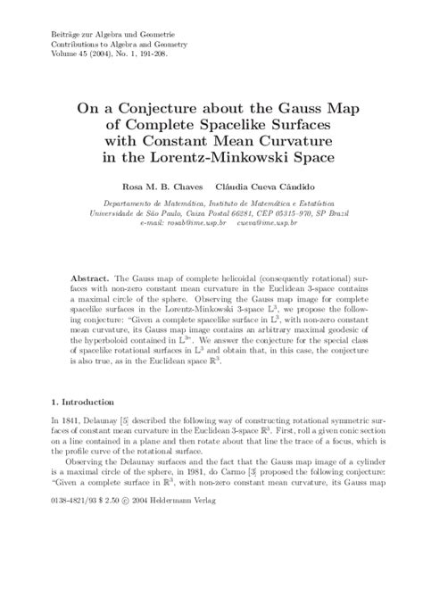 pdf on a conjecture about the gauss map of complete spacelike surfaces with constant mean