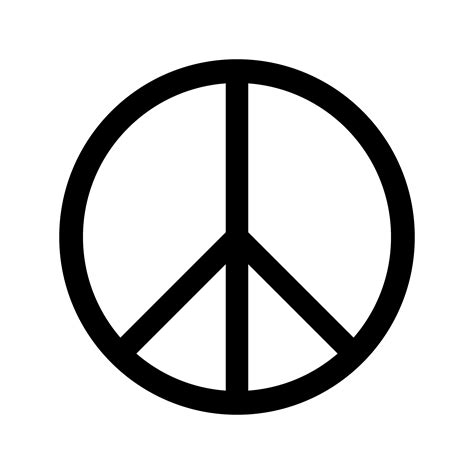 Peace Sign Circle Black White Isolate Vector Vector Art At Vecteezy
