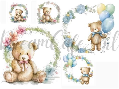 7 Teddy Bear Clipart Jpgs High Quality Digital Planner Etsy UK