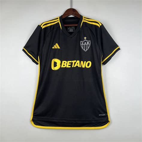 Camisa Adidas Atlético MG 2023 24 Torcedor Masculina Preta Amarela