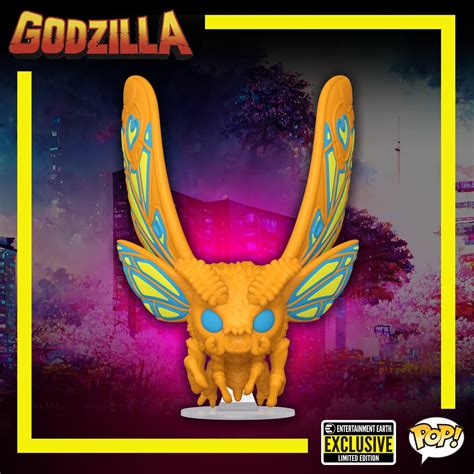 New Godzilla And Mothra Black Light Funko Pops Ee Exclusive