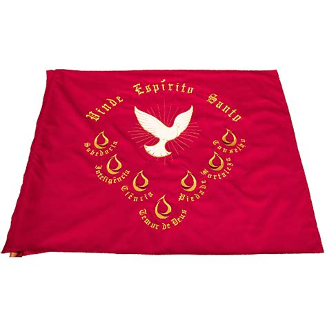 Bandeira Divino Espírito Santo Bordada Consagração Paramentos