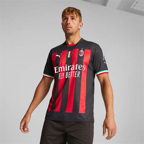 A C Milan Home Replica Football Jersey Men Puma Black Tango