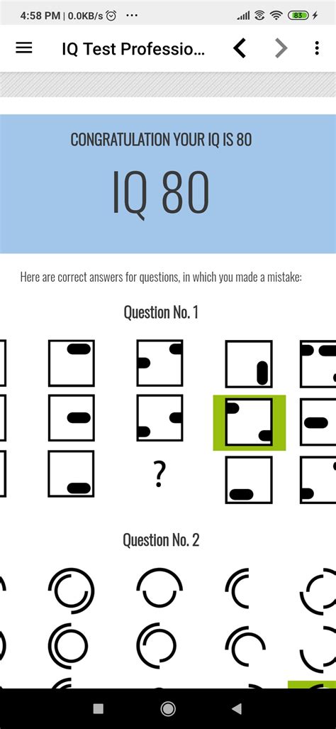 Iq Test With Answers Free