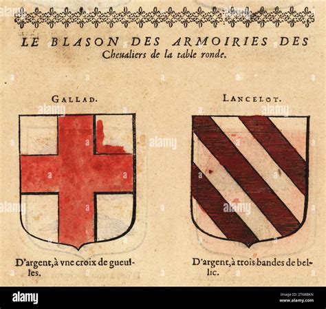Escudos De Armas Del Rey Arthurs Caballeros De La Mesa Redonda Sir
