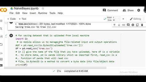naive bayes classifier machine learning algorithm implementation using python colab