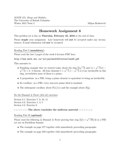 homework assignment 6