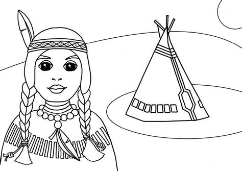 Desenho de Indígena e oca para colorir Tudodesenhos