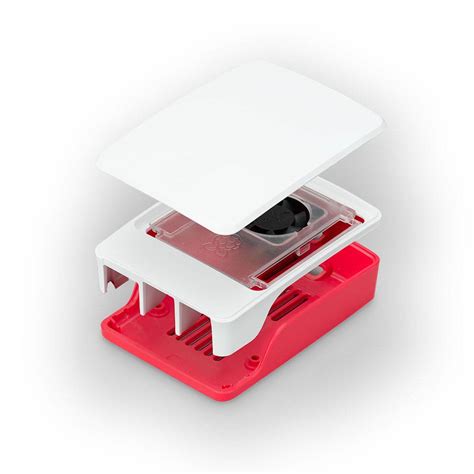 official raspberry pi 5 case red and white