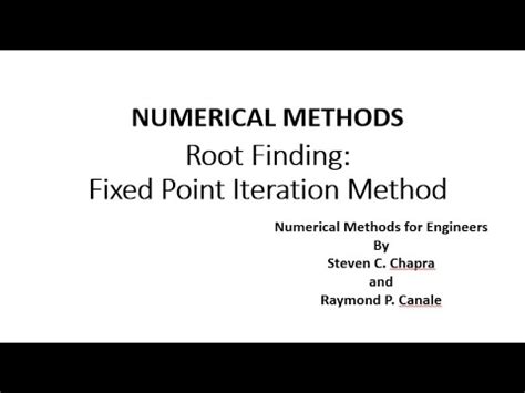 Root Finding Fixed Point Iteration Method Numerical Methods YouTube