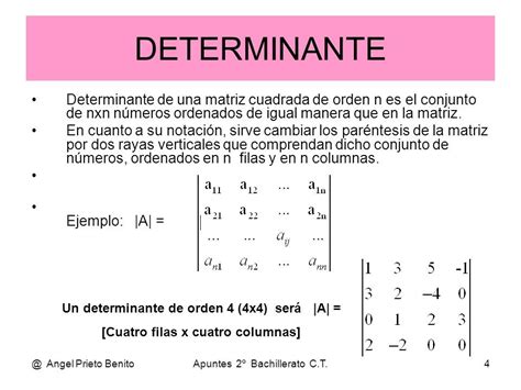 Definici N De Determinante De Una Matriz Qu Es Significado Y Concepto