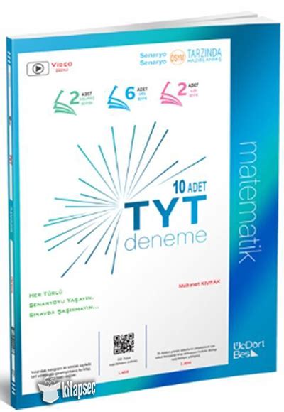 2024 Model TYT Matematik 10 lu Deneme ÜçDörtBeş Yayınları 9786058229983