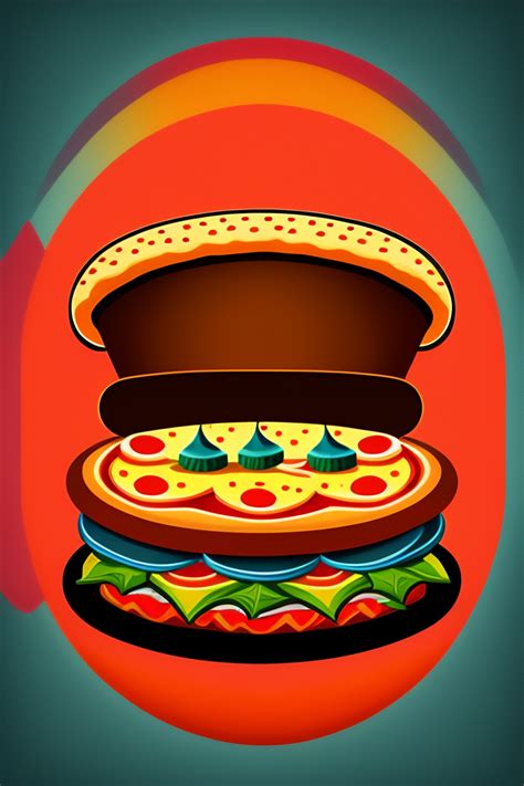 Lexica T Shirt Logo With A Graphic Illustration Of A Hamburger