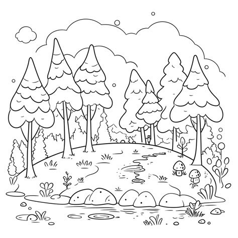 Ausmalbild Wald Kleine B Ume Ausmalbild Kostenlos Herunterladen